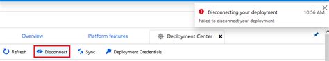Unable To Disconnect Continous Deployment For Azure Function Stack