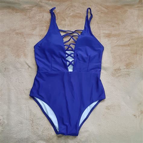Royal Blue One Piece Swimsuit Womens Fashion Swimwear Bikinis