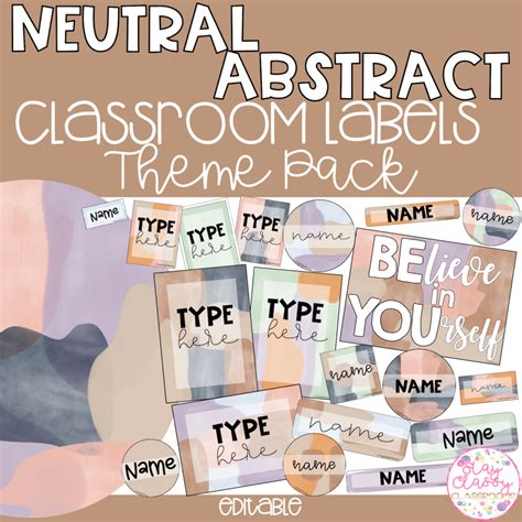 Neutral Abstract Classroom Theme Pack Stay Classy Classrooms