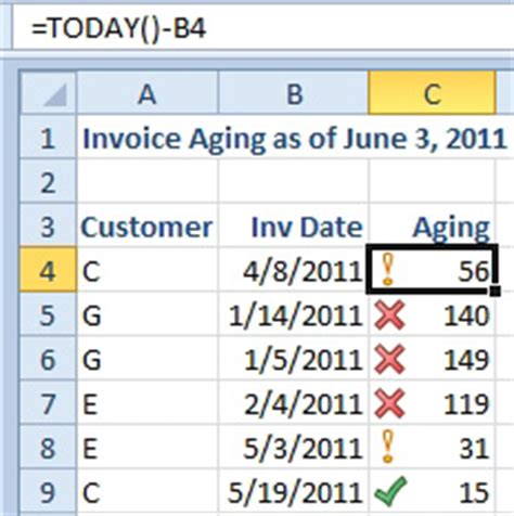 Excel Calculate Receivable Aging Excel Articles