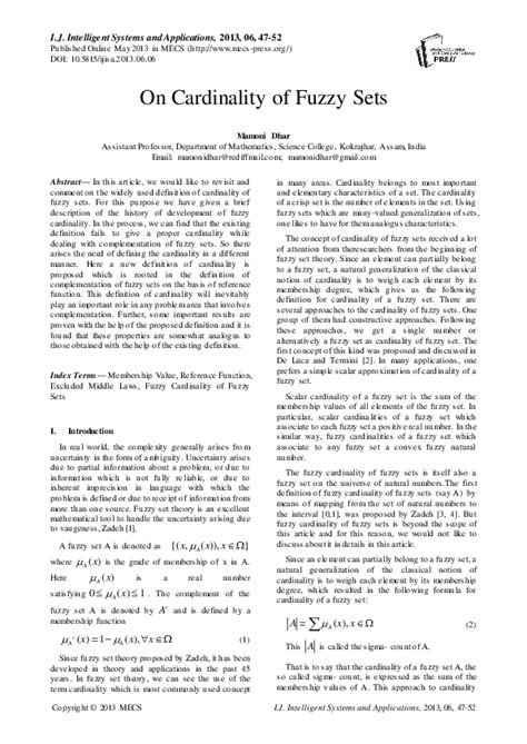 pdf on cardinality of fuzzy sets