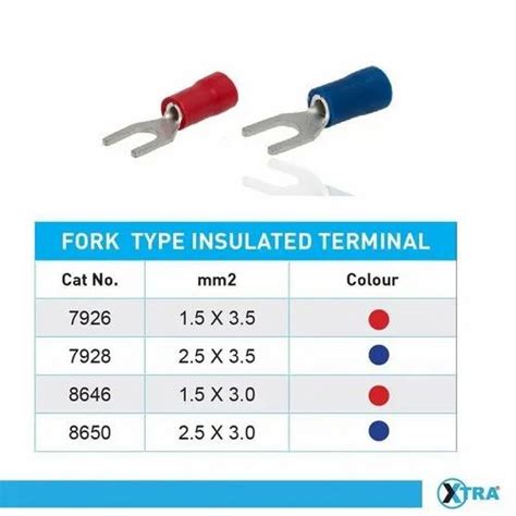 Red 24 V Fork Type Insulated Terminal For Electrical Installation
