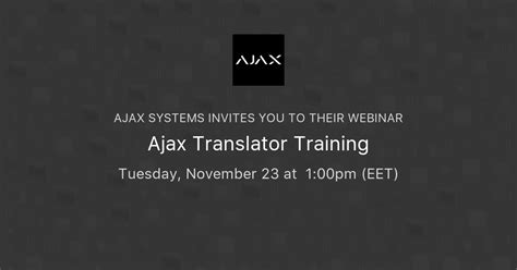 Ajax Translator Training Ajax Systems