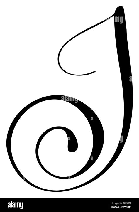 Vector Calligraphy Hand Drawn Letter J Icon Logo Script Font Handwritten Brush Style Stock
