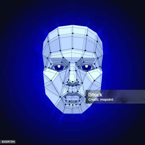 어둠에 다각형 인간의 얼굴입니다 미래의 개념 추상 3d 얼굴 모양으로 개념에 대한 스톡 벡터 아트 및 기타 이미지 개념 개념 기호 과학 Istock