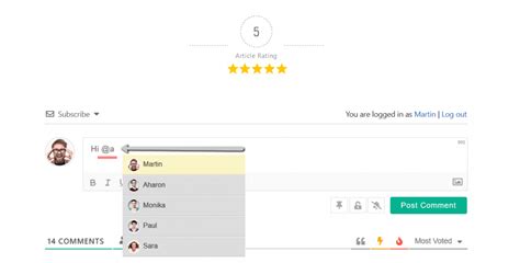 Wpdiscuz User And Comment Mentioning Gvectors Team