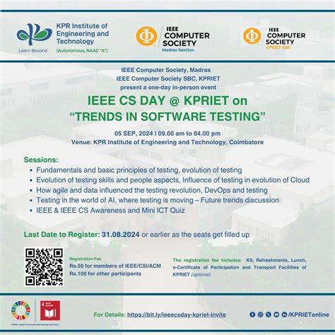 Ieee Cs Day Kpriet On Trends In Software Testing On 5th Sep 2024