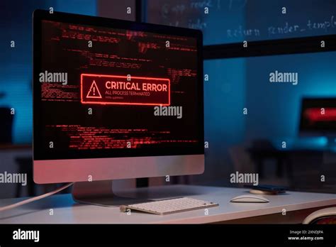 Background Image Of Pc Computer With Emergency Message Of Critical