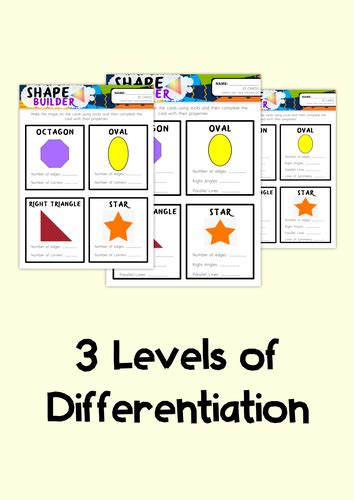 Shape Builder Cards Properties Of Shape Teaching Resources
