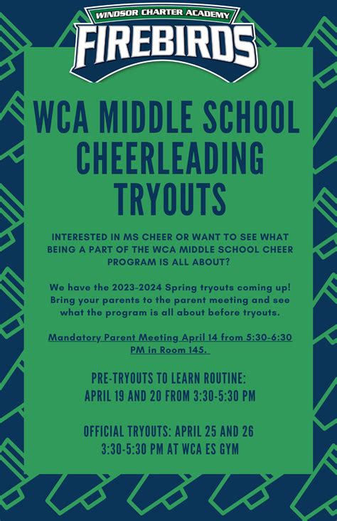 Ms Cheer Tryouts For 23 24 Season — Windsor Charter Academy