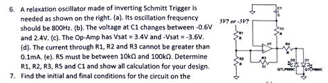 Solved A Relaxation Oscillator Made Of Inverting Schmitt