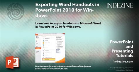 exporting word handouts in powerpoint 2010 for windows