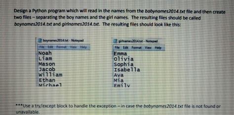 Solved Design A Python Program Which Will Read In The Names Chegg Com