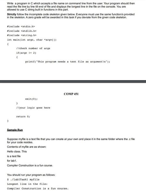 Solved Write A Program In C Which Accepts A File Name On