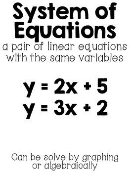 Systems Of Linear Equations BUNDLE By Th Grade Math Teacher TpT