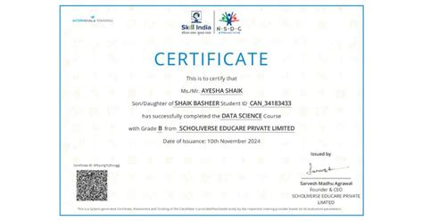 Ayesha Shaik On Linkedin Successfully Completed The Data Science Training From Internshala…