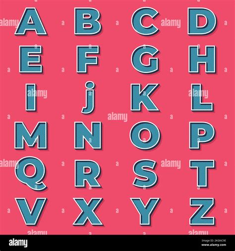 Retro Font Text Effect 3d Text Effect With All The Alphabets Stock