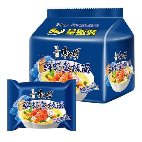 京东百亿补贴：康师傅 经典系列一倍半 方便面 鲜虾鱼板5连包康师傅历史价格查询 慢慢买比价网