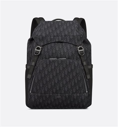 Dior 8 Backpack With Flap Black Dior Oblique Jacquard Dior