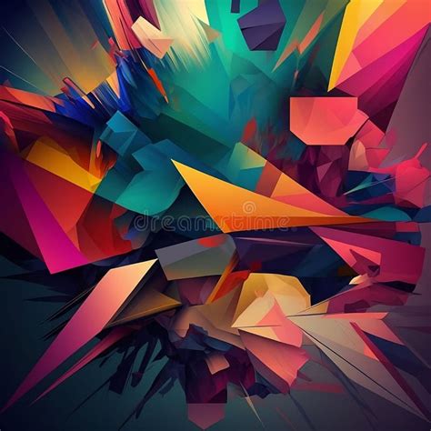Ai Generated Illustration Of A Vibrant And Dynamic Composition Featuring A Variety Of Shapes