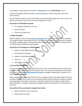 Mobile App Navigation Patterns And Examples Pdf Internet Computing