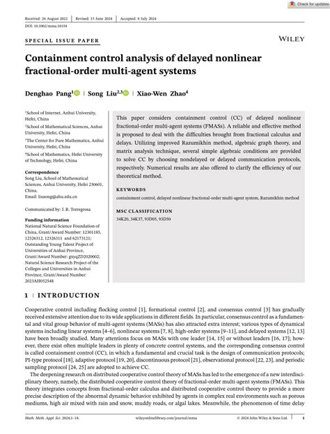 Pdf Containment Control Analysis Of Delayed Nonlinear Fractional