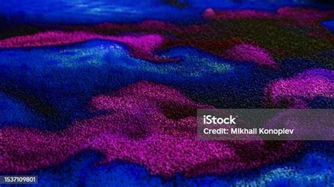 여러 가지 빛깔의 추상적인 소용돌이치는 거품 웨이브 유체 추상적 배경입니다 화학 반응 혼돈 운동 흐름 확장 생물학 연구 움직이는