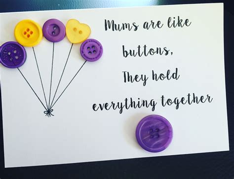 Mums Are Like Buttons They Hold Everything Together Mother S Day Card