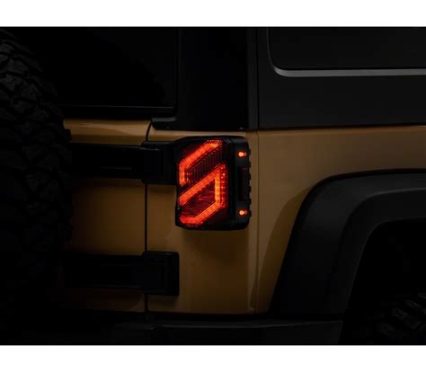Raxiom 07 18 Jeep Wrangler Jk Axial Series Trident Led Tail Lights Blk