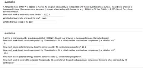 solved question 1 a horizontal force of 100 n is applied to