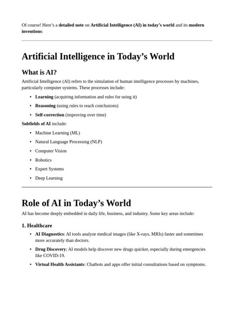 Artificial Intelligence In Todays World Pdf Artificial Intelligence Intelligence Ai