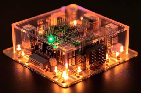 Premium AI Image Circuit Board With Glowing Led Lights Created With Generative Ai
