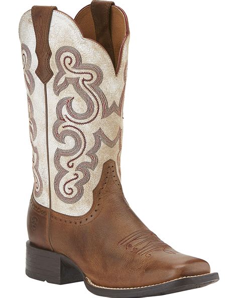 Ariat Womens Quickdraw Western Boots Square Toe Brown