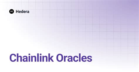 Chainlink Oracles Hedera