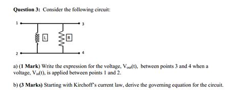 solved consider the following circuit write the expression