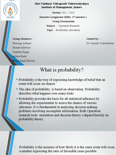 Operation Research Probability Calculation Pdf Probability Odds