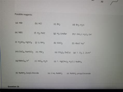 Solved UH Possible Reagents A HBr B HCI C Br D Chegg