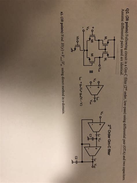 solved c filter 2nd order low pass using differential