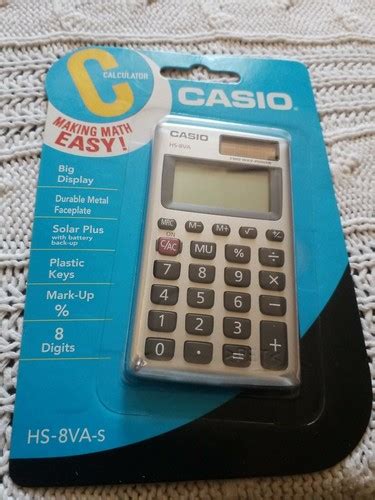 🍒 Casio Hs 8va 8 Digit Calculator Standard Function Pocket Size