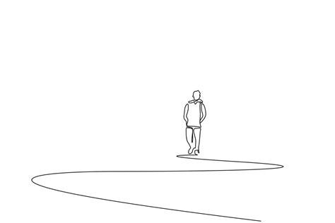 Human Person Calm Far Away Distant Walking Alone Thoughtful Full Body