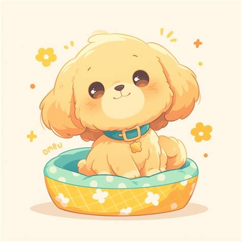 Poochon Sitting On A Blanket Premium Ai Generated Vector