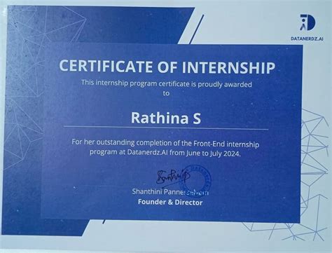 Rathina S On Linkedin Internship Learning Frontenddevelopment Webdevelopment Experience