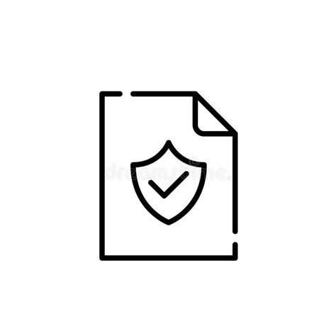 File With Shield And Checkmark Data Security And Protection Pixel Perfect Icon Stock Vector