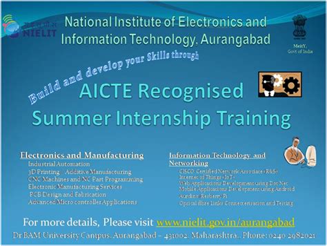 Summer Internship Training In Nielit Aurangabad Government Of India