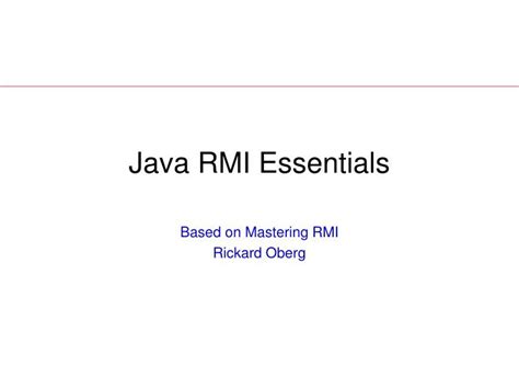 Ppt Java Rmi Essentials Powerpoint Presentation Free Download Id