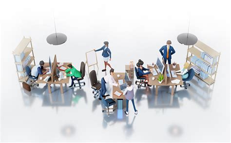 일하는 사람들이 많은 큰 사무실 공간 비즈니스 팀은 함께 일하고 사람들은 회의를 하고 거래에 대해 논의하고 프로젝트 진행 상황을