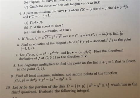 Solved b Express the curvé c Graph the curve and the Chegg com