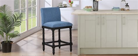 Duhome Spindle Counter Stool With Padded Spring Seatwooden