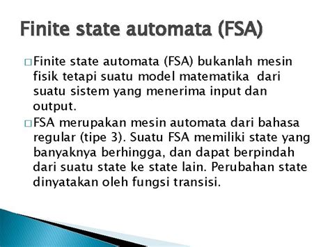 Finite State Automata Fsa Finite State Automata Fsa