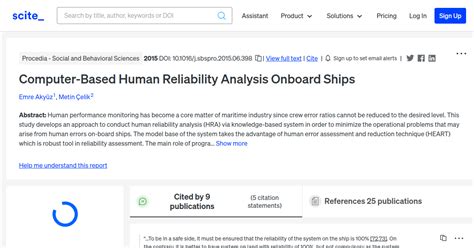 Computer Based Human Reliability Analysis Onboard Ships Scite Report